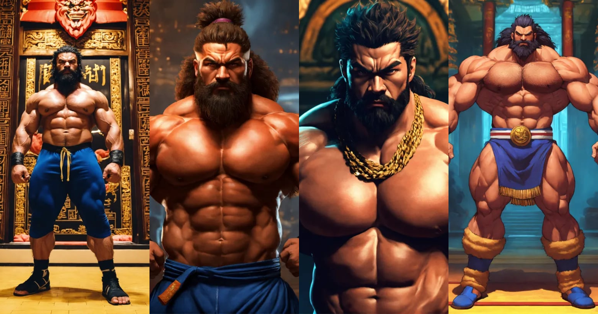 Lexica - 30-year-old hairy man with big muscles, Akuma from Street ...