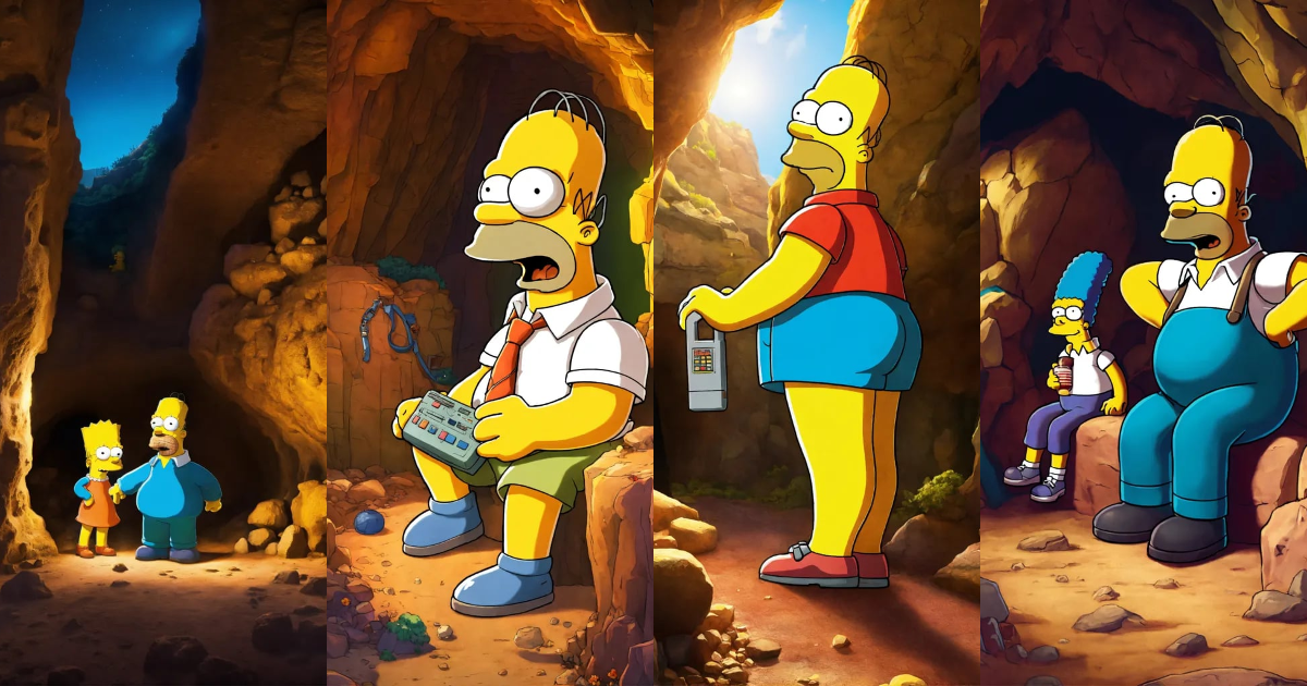 Lexica - Les simpsons controlent le monde dans une cave , hyper realiste