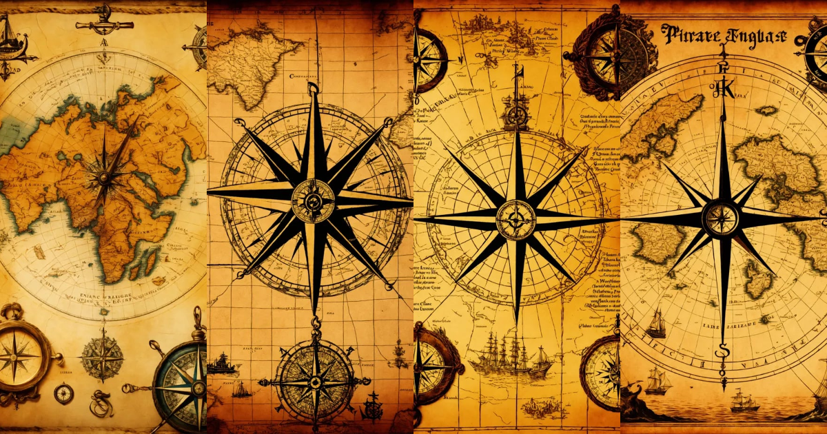 Lexica - Old pirate world map showing France and England with a pirate ...