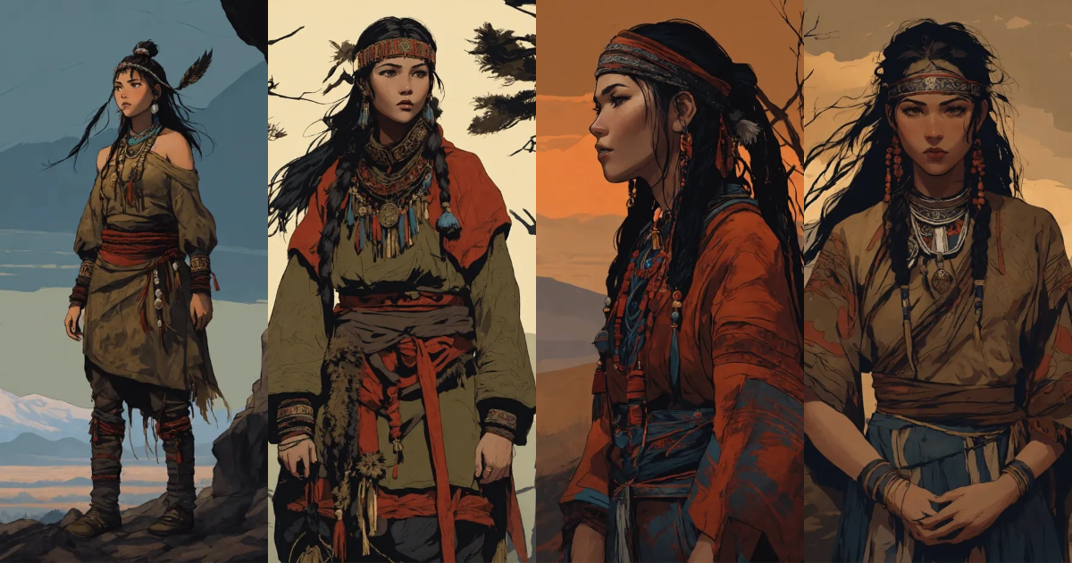 Lexica - Illustration of a young Sámi woman in the style of Bernie ...