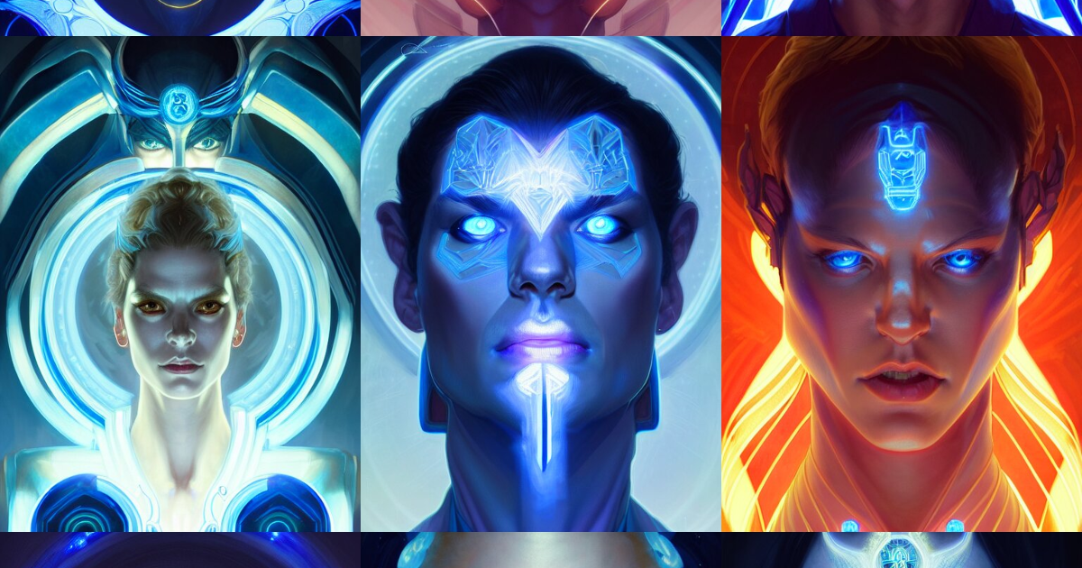 Lexica - Symmetry!! portrait of hades, blue fire, sci - fi, glowing ...