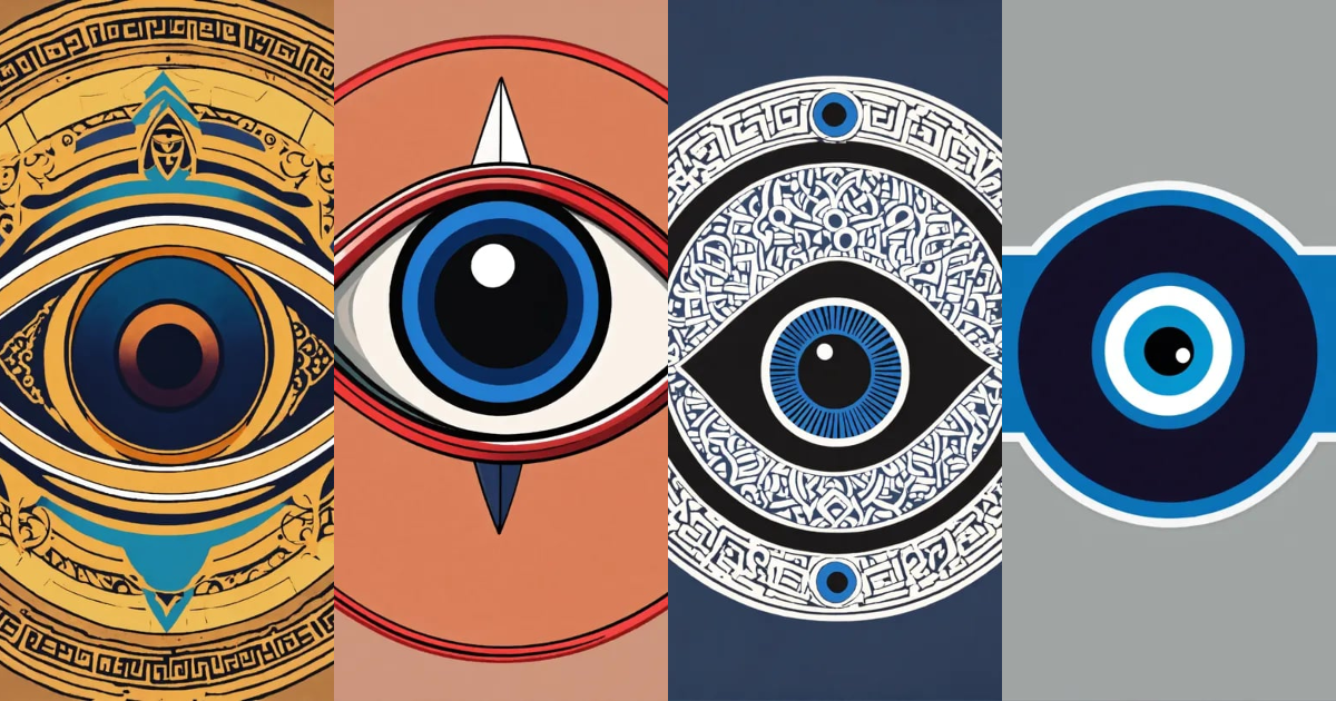 Lexica - Minimalist evil eye sticker design in a greek style