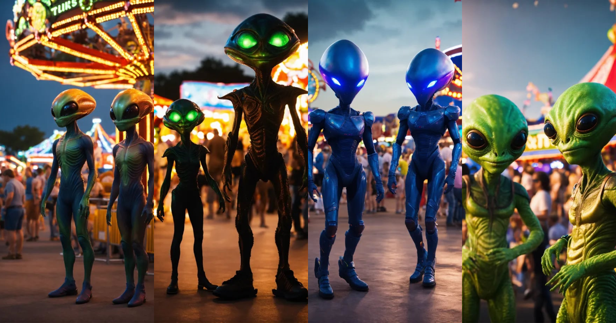 Lexica - Unreal engine render 8k of two aliens trying to blend into the ...