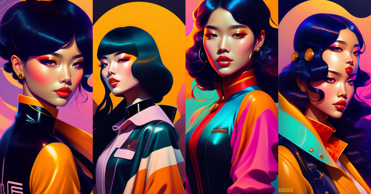Lexica - A colorful comic noir illustration painting of a high fashion ...