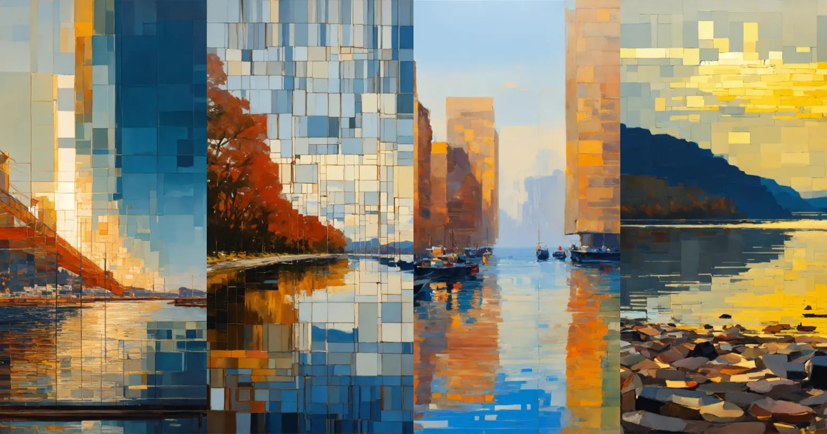Lexica - Recursive, hudson river, recursive art, oil painting ...