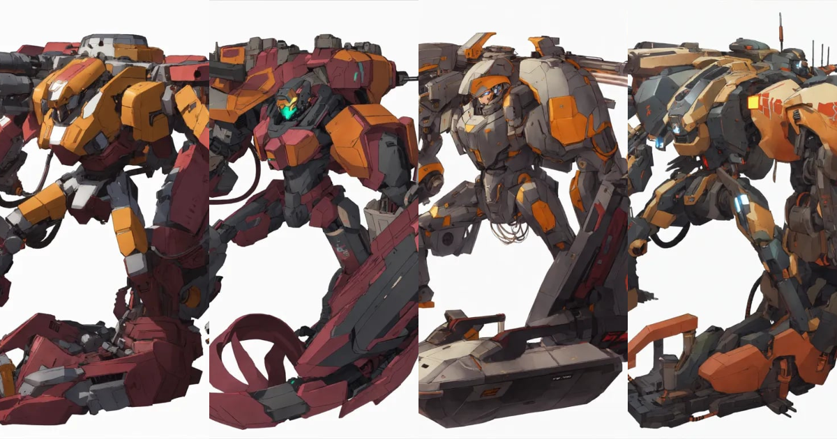 Lexica - An edgy style mecha with a wedge shaped head, high collar ...