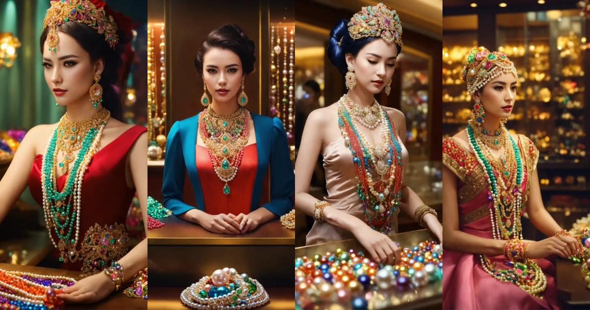 Lexica - Gems dealer in a jewellery store with color pearls look at me ...