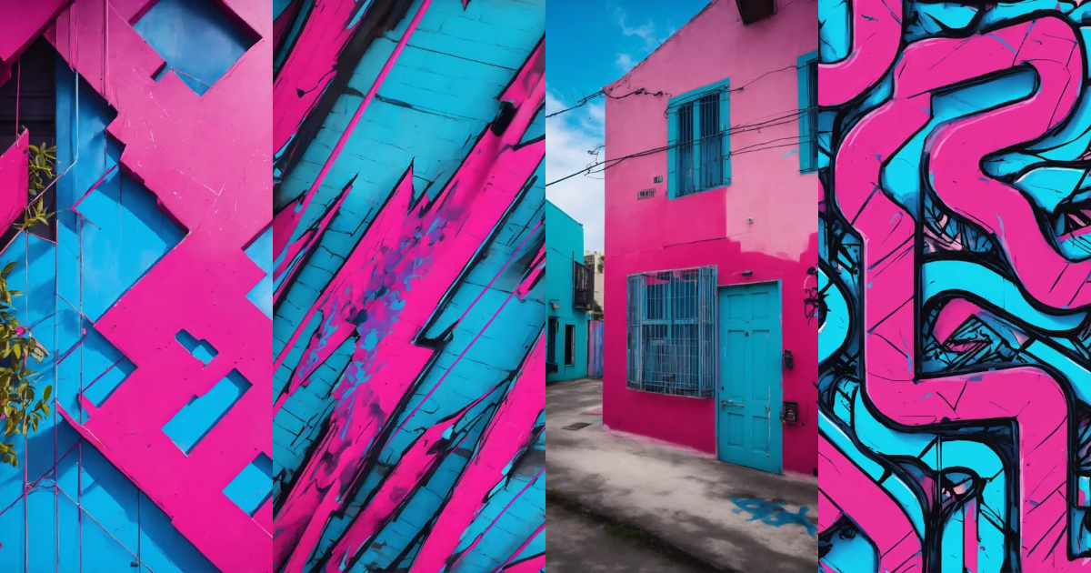 Lexica - Flashy graffiti with pink and miami blue touch