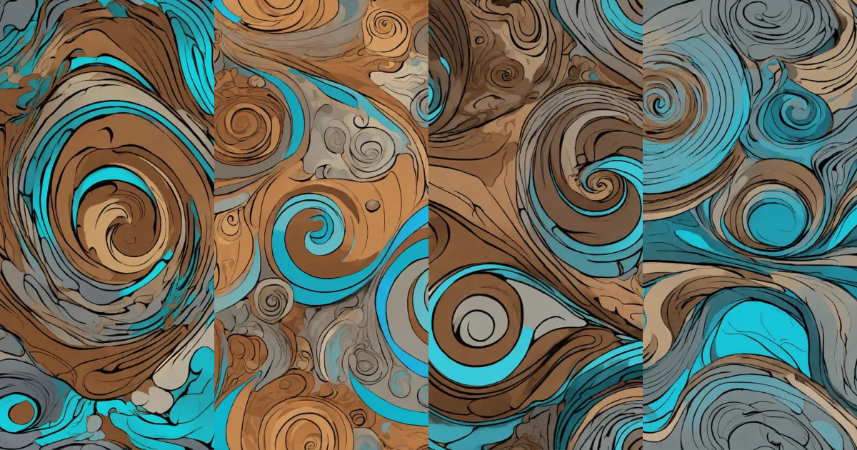 Lexica - Repeating pattern cartoon line drawings of swirls and ripples ...