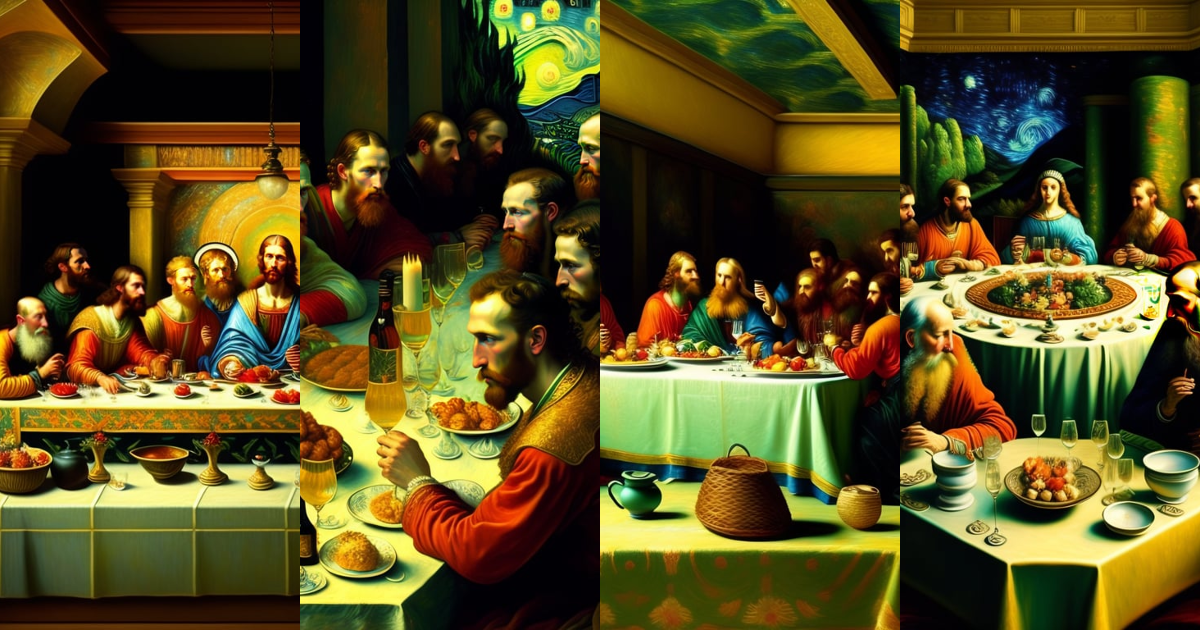 Lexica - Last supper, resplendent paint, intricately detailed ...