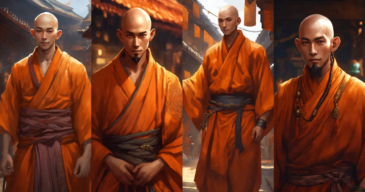 Lexica - A skinny male kender, bald head with ponytail on top of head ...