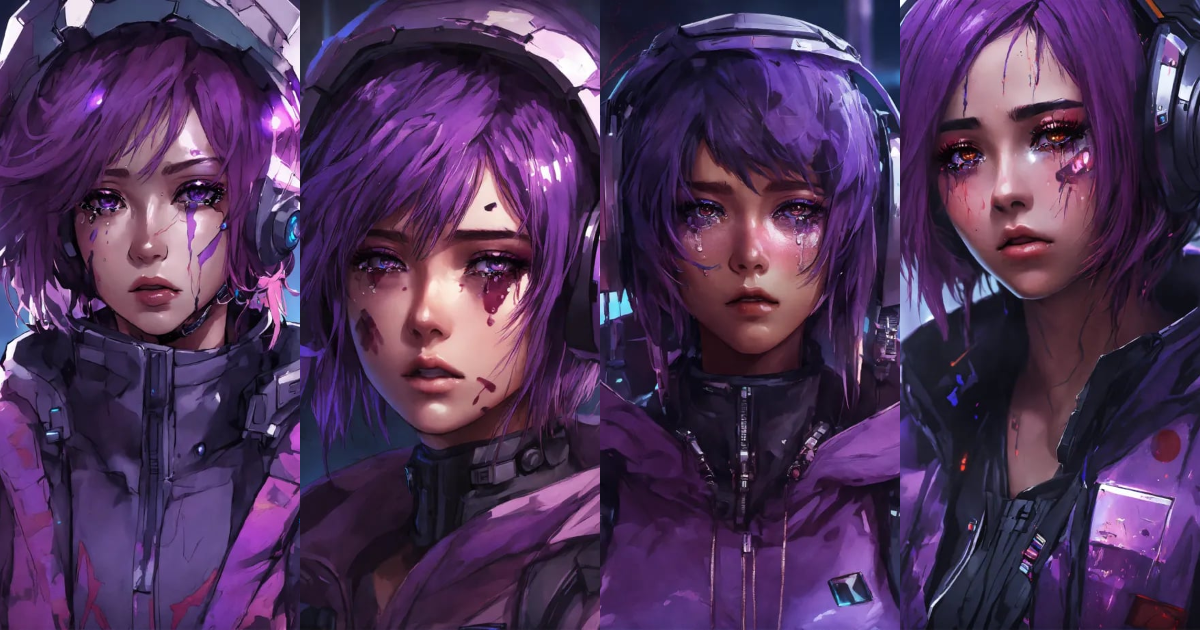 Lexica - Sad, female cyborg, in futuristic baggy clothes, with messy ...