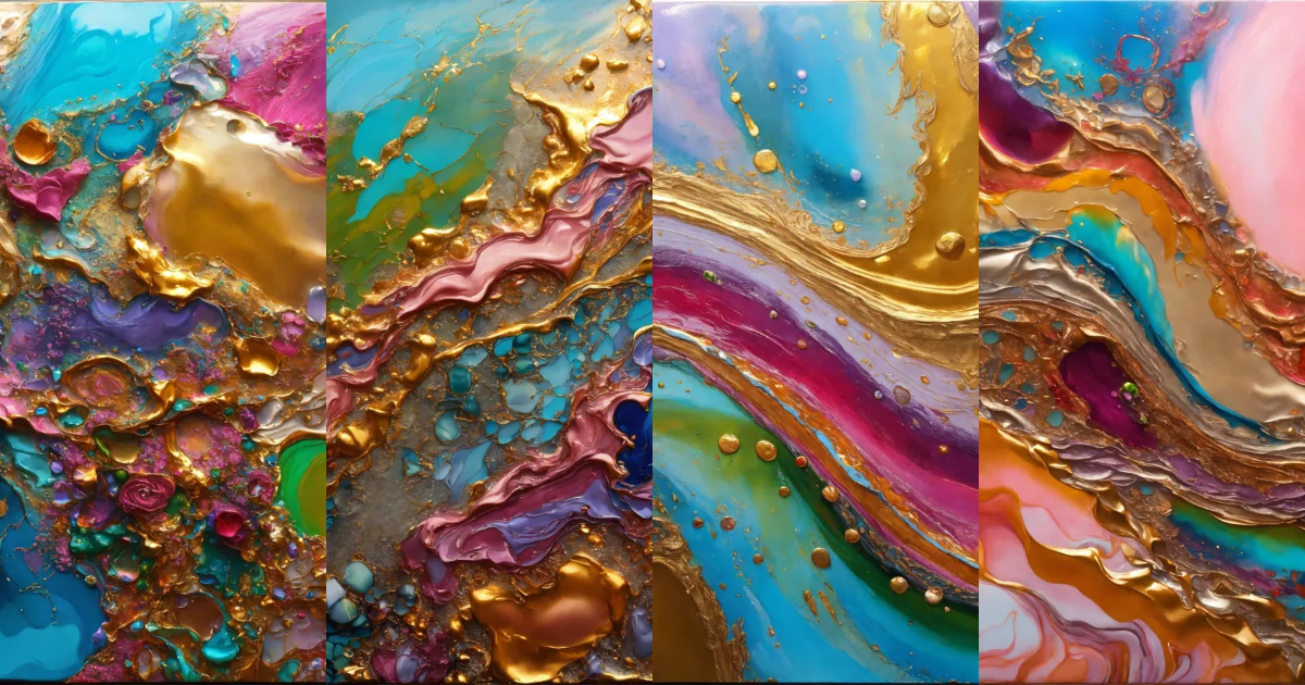 Lexica - Colorful abstract painting oil and water complex complicated ...