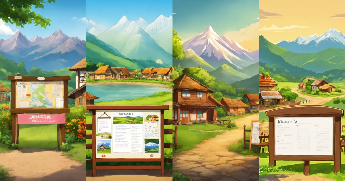 Lexica - Village notice board, countryside village, mountains at ...
