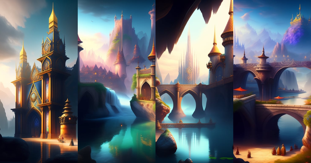 Lexica - Fantasy background, concept art, matte painting, city square ...