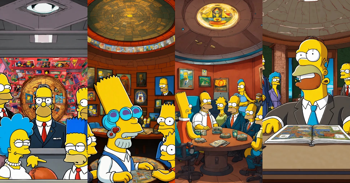 Lexica - Illuminati logo everywhere Simpsons in a secret modern FBI ...