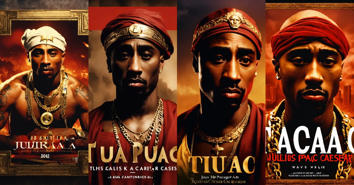 Lexica - Create a book cover for Tupac Shakur as Julius Caesar 8k ...
