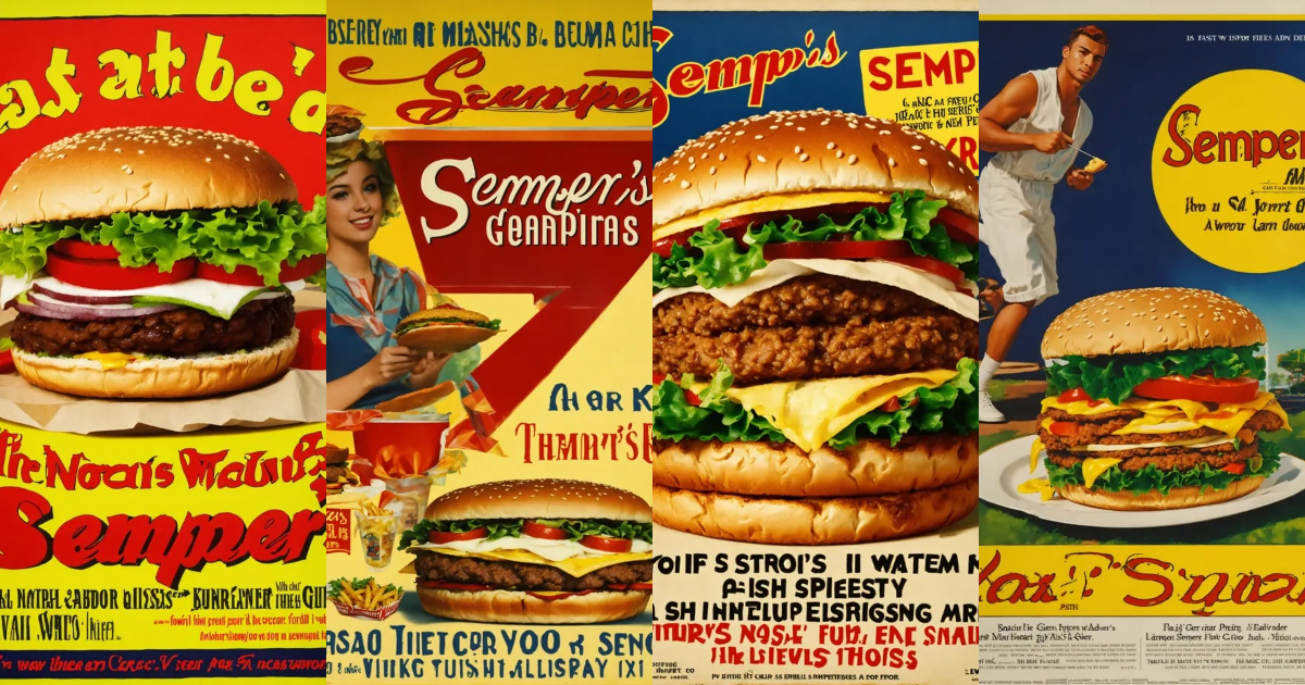 Lexica - Fast food advertisement poster for "Semper's"