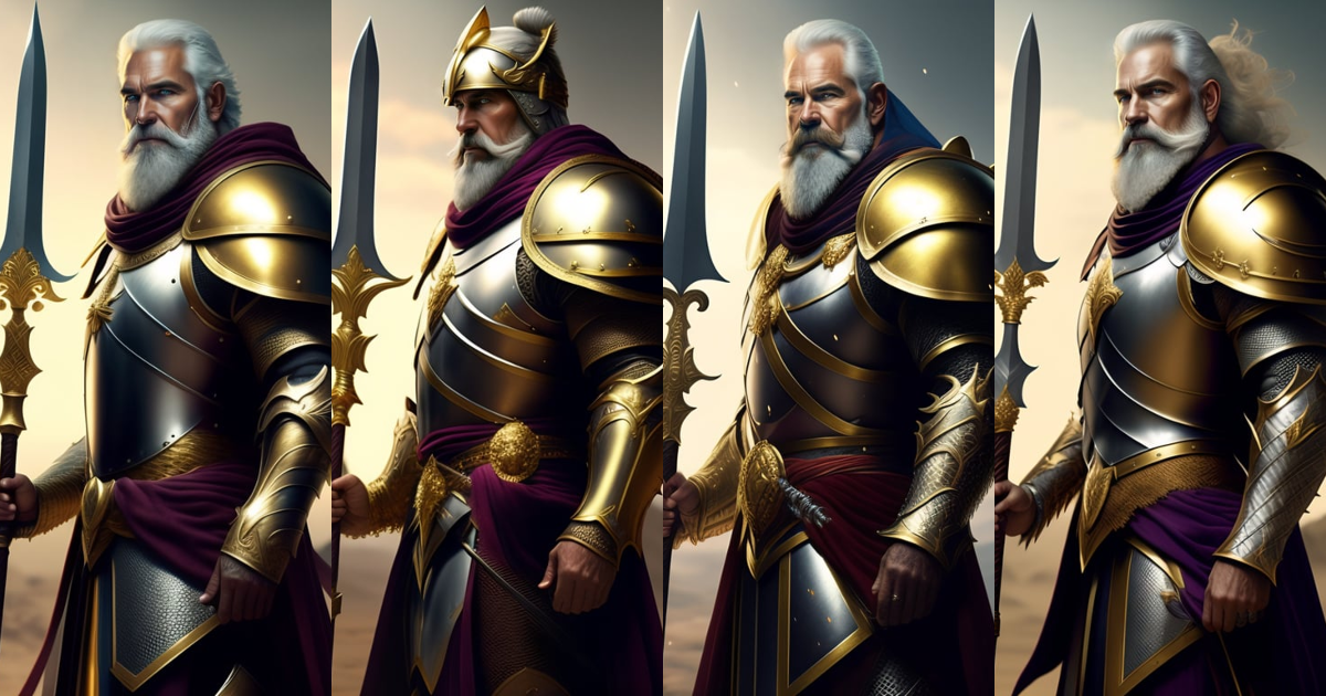 Lexica - 60 year old male white human, white bearded, using a golden ...