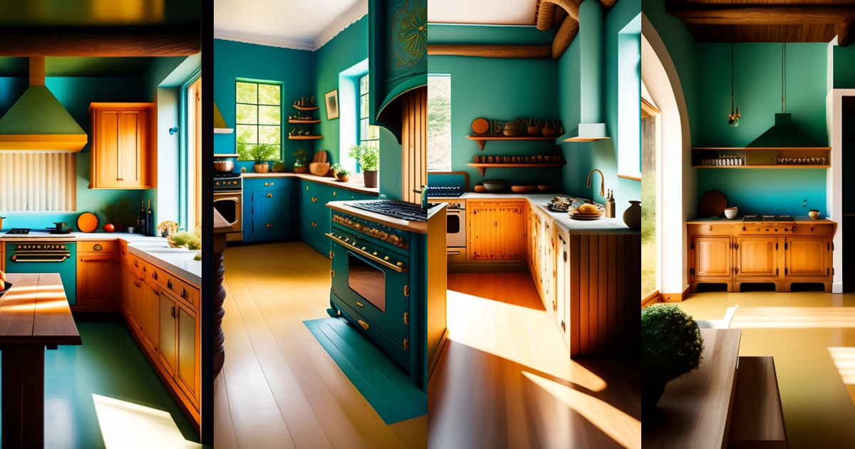 Lexica - A Kitchen in a summer home designed by Pablo Picasso