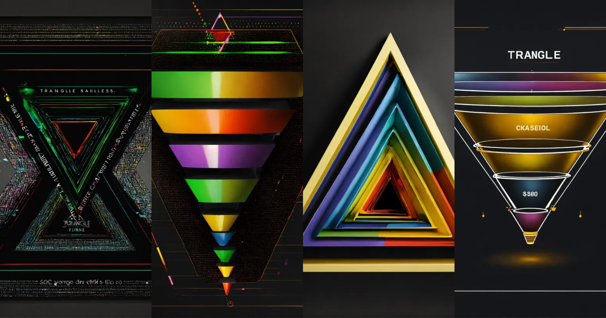 Lexica - Triangle sales funnel, black background