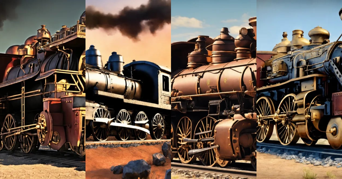 Lexica - Old west train, high detail, heavy duty, steam punk, heavily ...