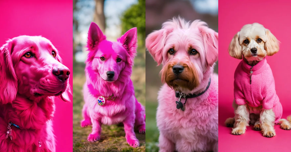 Lexica - A pink dog