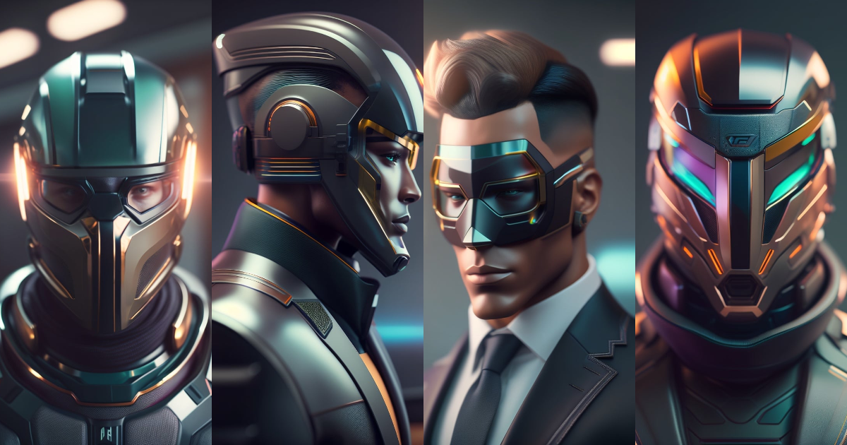 Lexica - Cybernetic mask made out of glass,working in an office in a ...