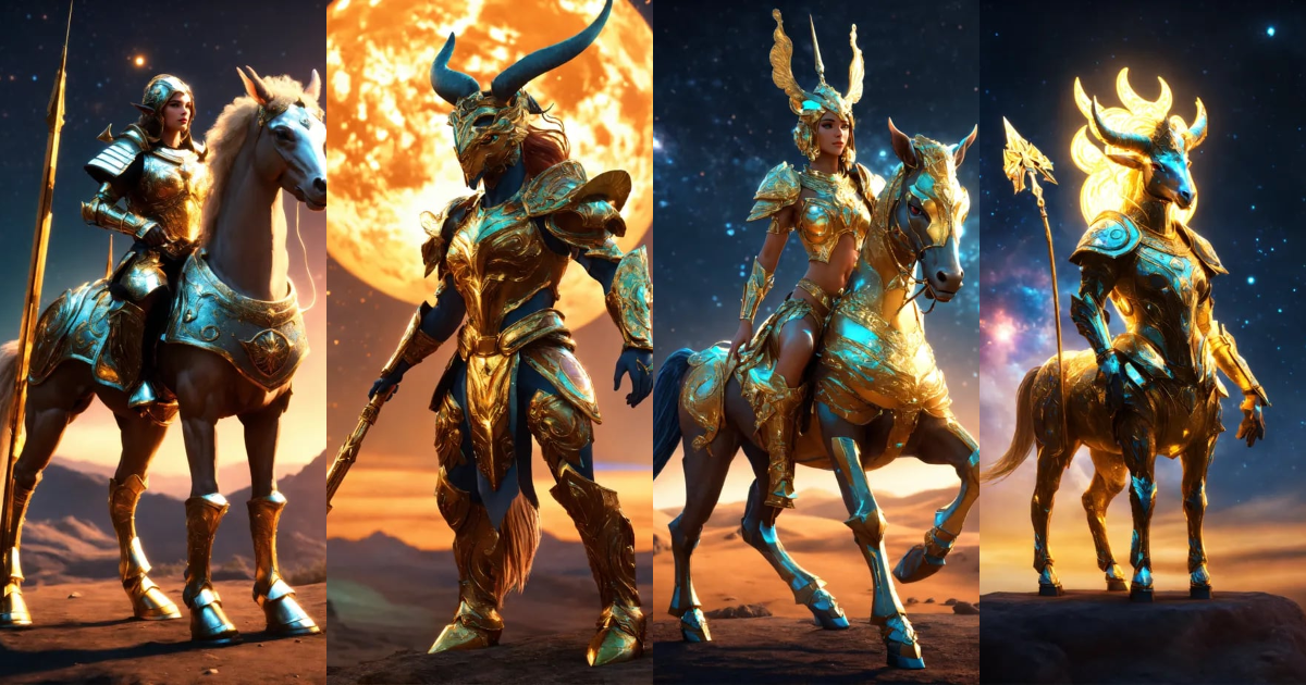 Lexica - Celestial Centaurion In 8K Ultra 3D, this centaur-like ...