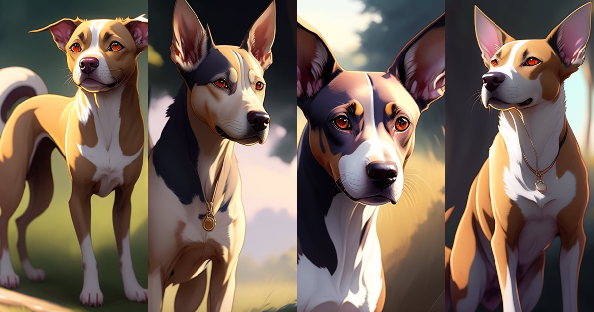 Lexica - Anime character concept art of a American Hairless Terrier dog ...