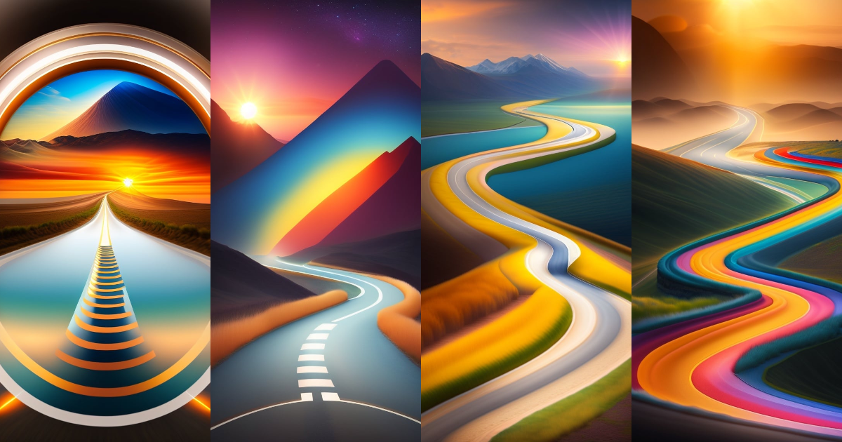 Lexica - Path to Success: Depict a winding path or road leading to a ...