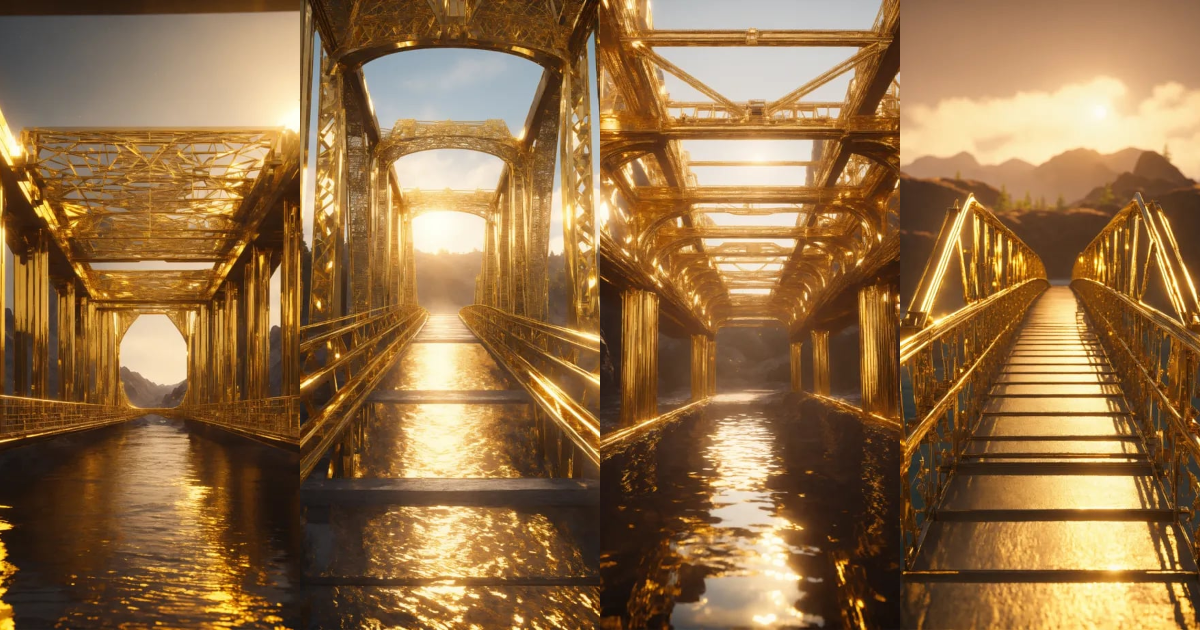 Lexica - Horizontal solid gold bridge, 8K, unreal engine
