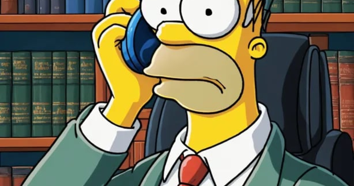 Lexica - A lawyer from the Simpsons cartoon talking on the phone ...