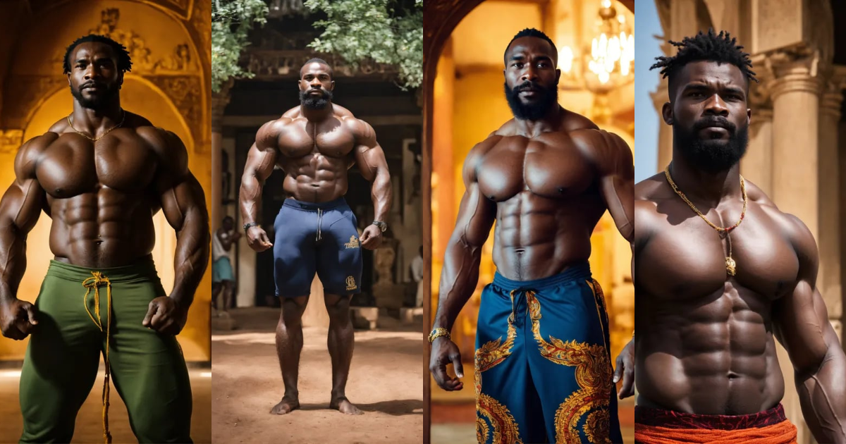 Lexica - 30-year-old hairy Senegalese man with big muscles, big ...