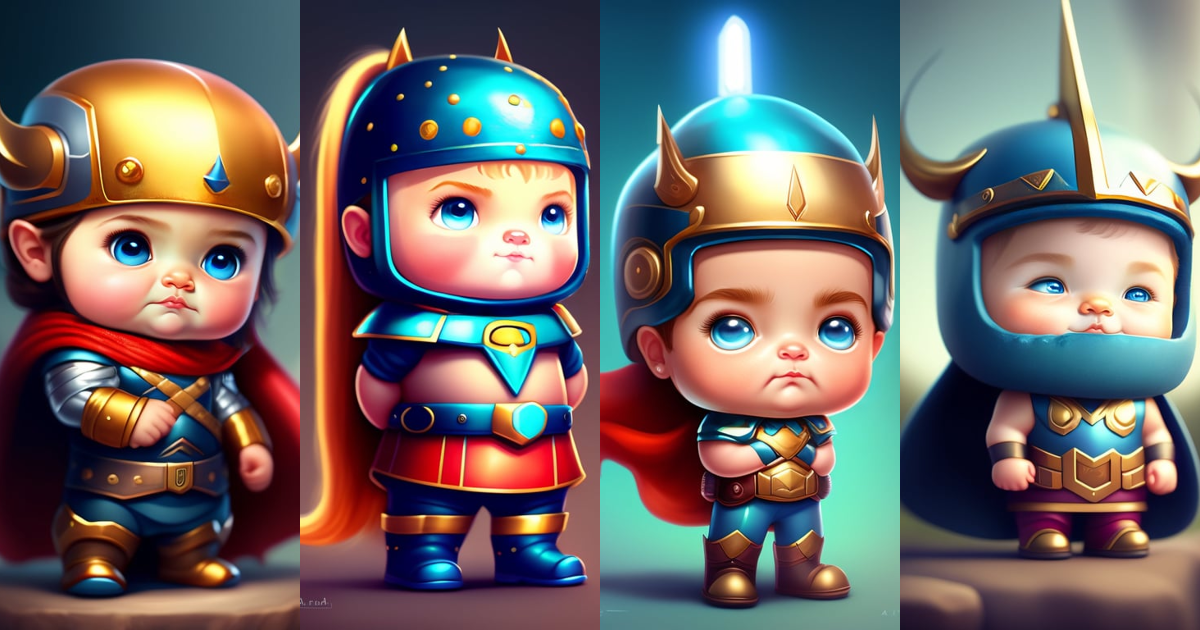 Lexica - Cute and adorable cartoon thor baby, fantasy, dreamlike ...