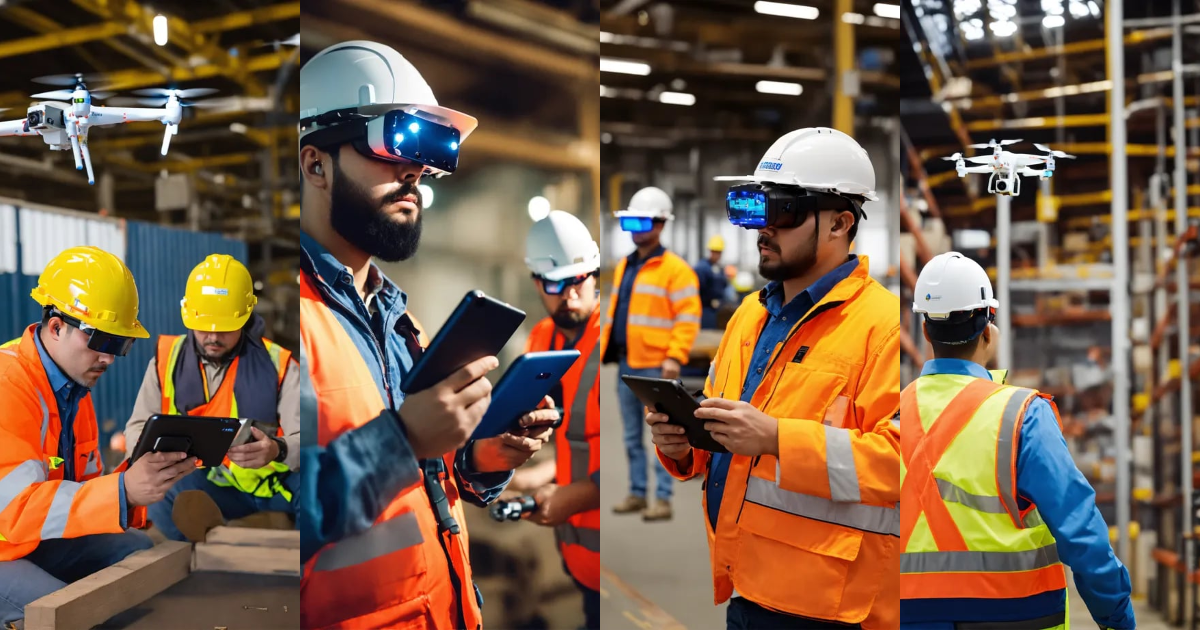 Lexica - "laborers using 3D augmented reality glasses for danger ...