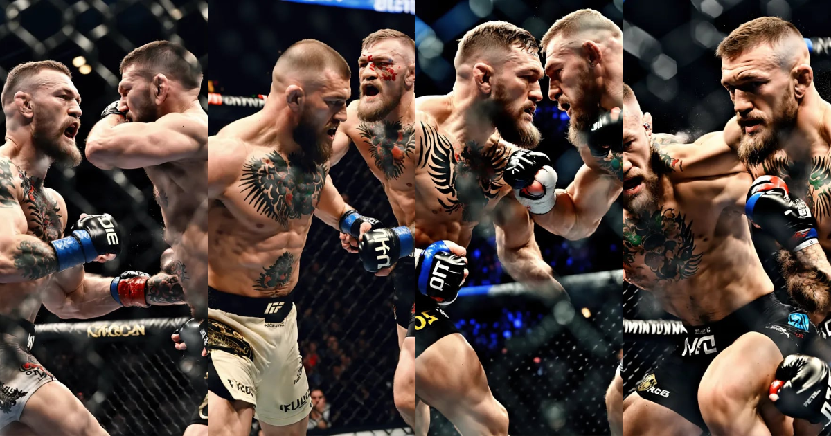 Lexica - Conor McGregor punch Khabib Nurmagomedove in the octagon, 8k ...
