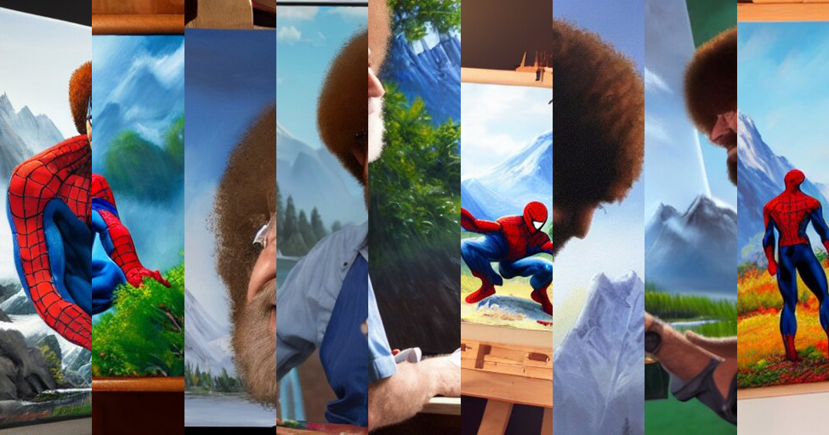 Lexica - A closeup photorealistic photograph of bob ross working on a ...