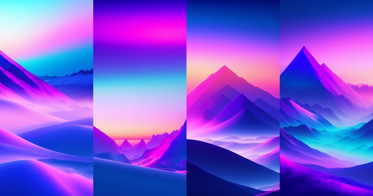 Lexica - A crystal mountain, blue gradient, pink gradient, lilac ...