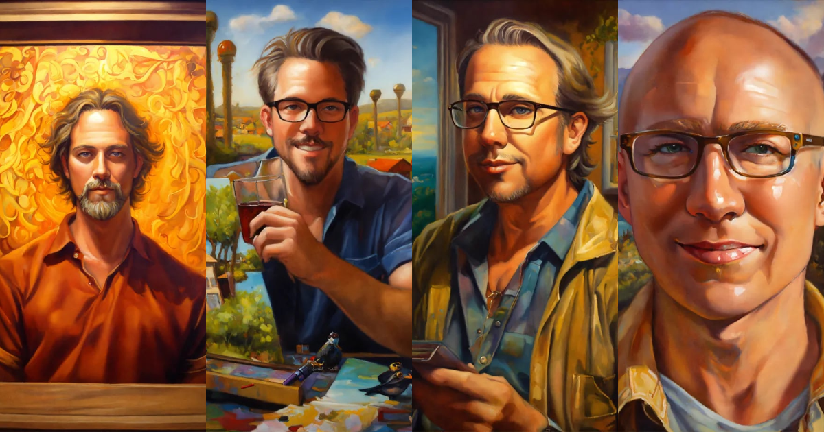 Lexica - Oil painting, self portrait of Jeff Haynie, by Jeff Haynie
