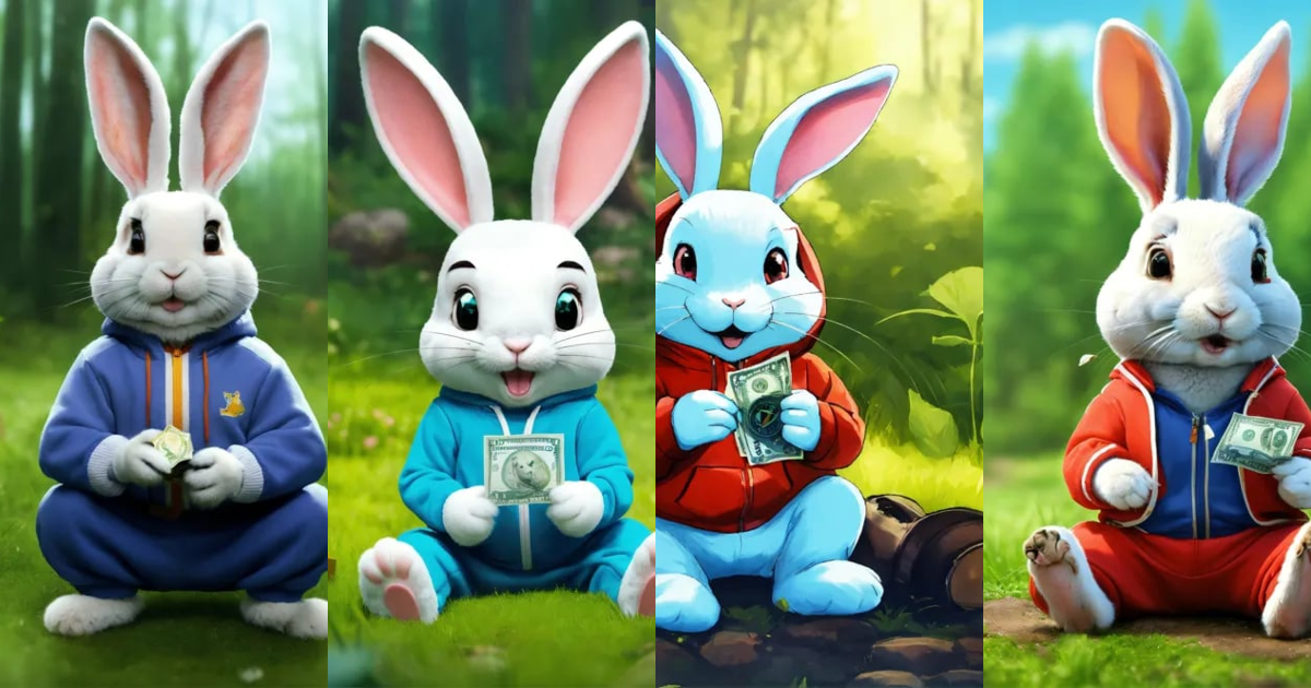 Lexica - You can see a rabbit in a frontal view. he sitting in the ...