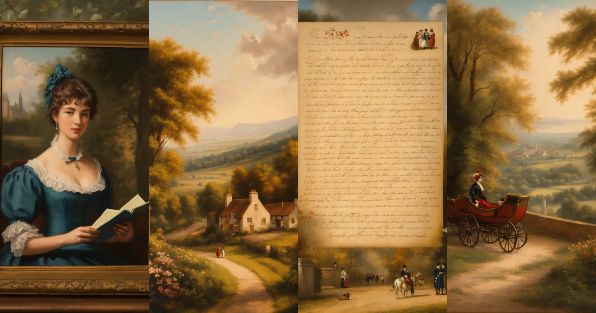 Lexica - Handwritten letter in the style of regency england, oil painting