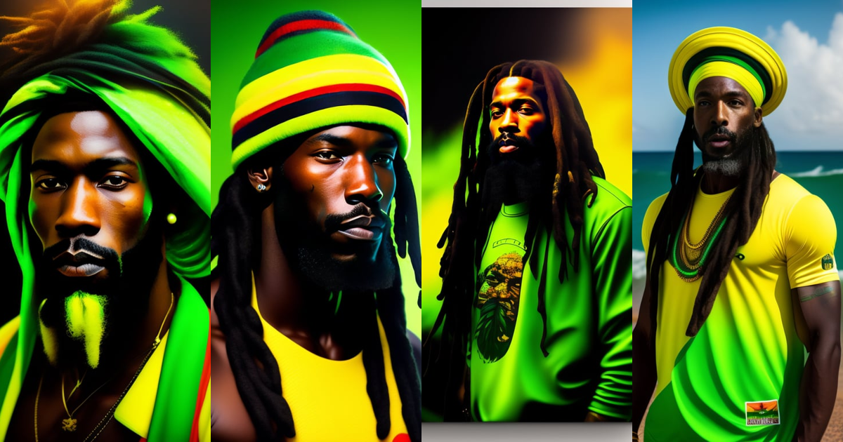 Lexica - Generate jamaica rasta man with green, yellow, and black ...