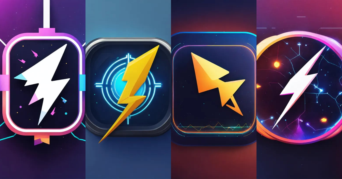 Lexica - Modern app icon for Ethernet configuration, stylized lightning ...