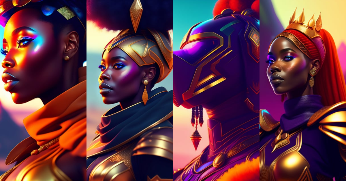 Lexica - Suit of wakanda smoking queen armor king tribal afrika color ...