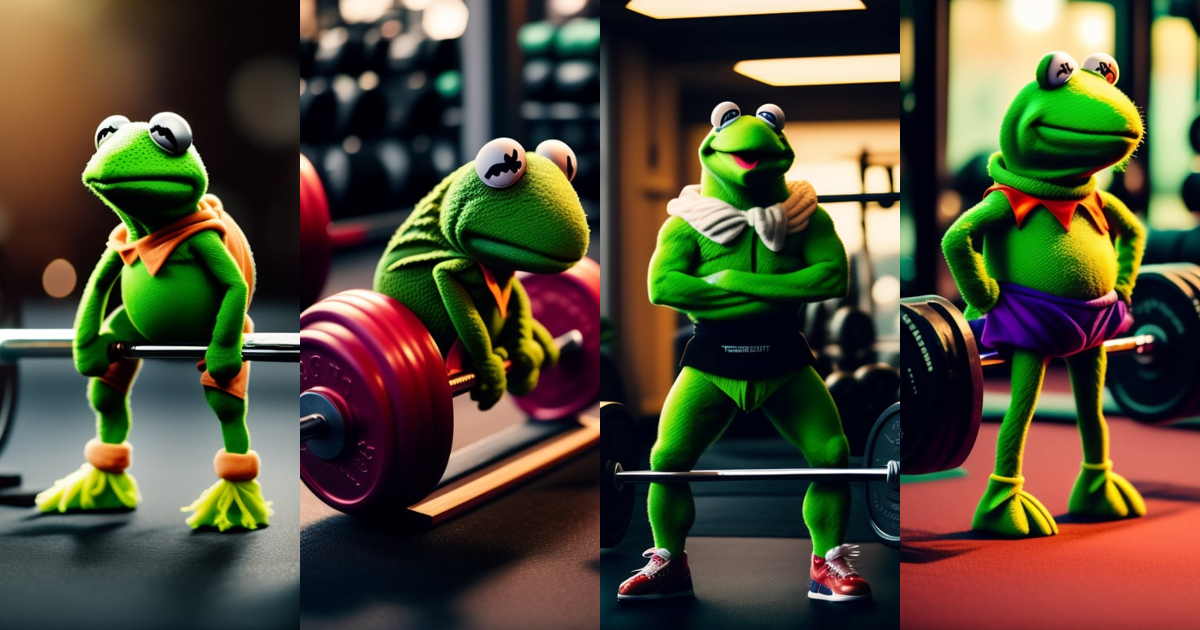 Lexica - Kermit the Frog doing deadlifts at a luxury gym, portra 400 ...