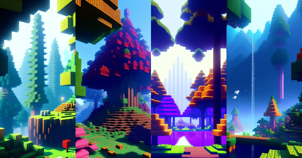 Lexica - Mystical forest in Minecraft, particles, rain, square, big ...