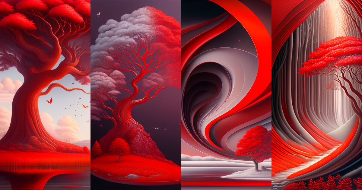 Lexica - Allure of the red tree. moebius style. detailed, grayscale