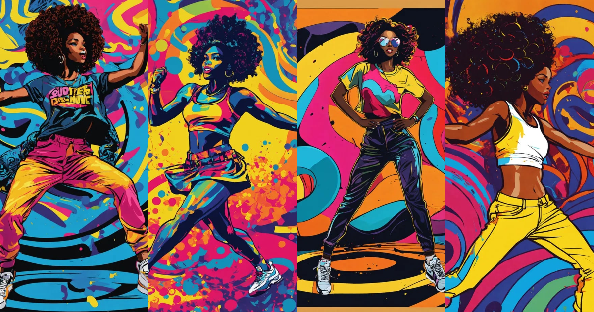 Lexica - Pop Art Street Dance Black Woman in urban pop art dance attire ...