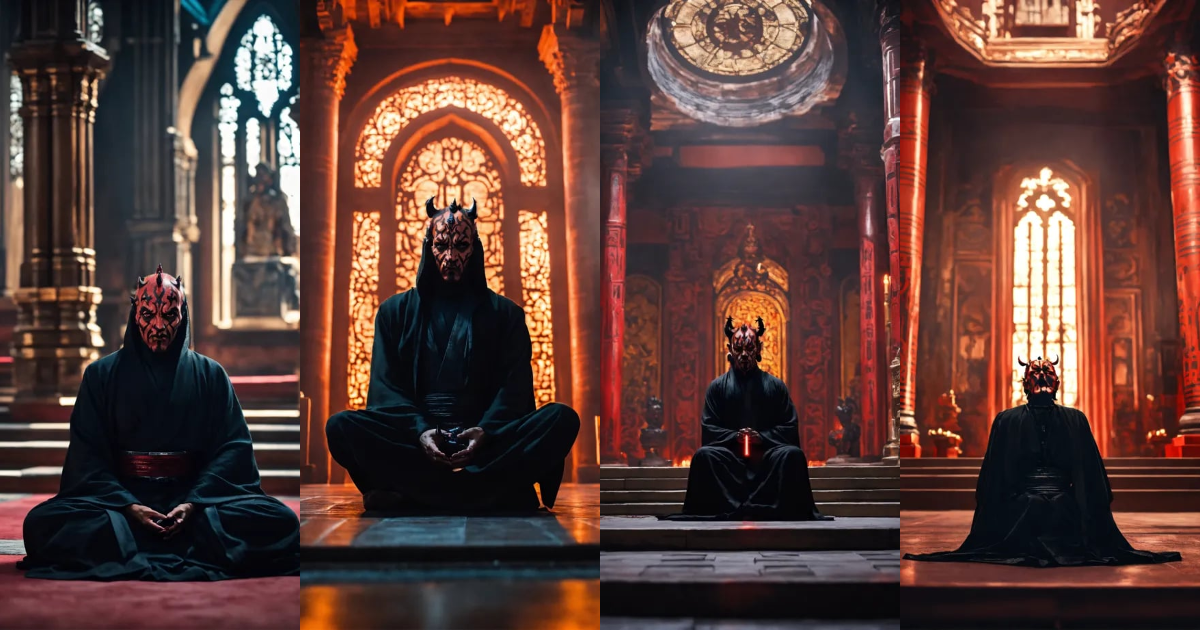 Lexica - Gothic aesthetic, darth maul meditating, in a temple, gothic ...